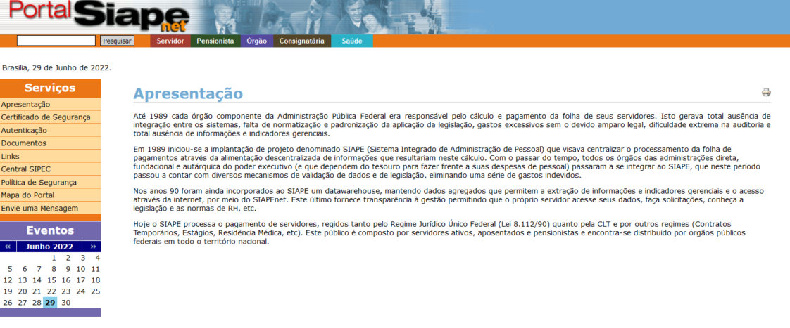 Portal SIAPEnet - Siape - SIPEC - Blog Brasil